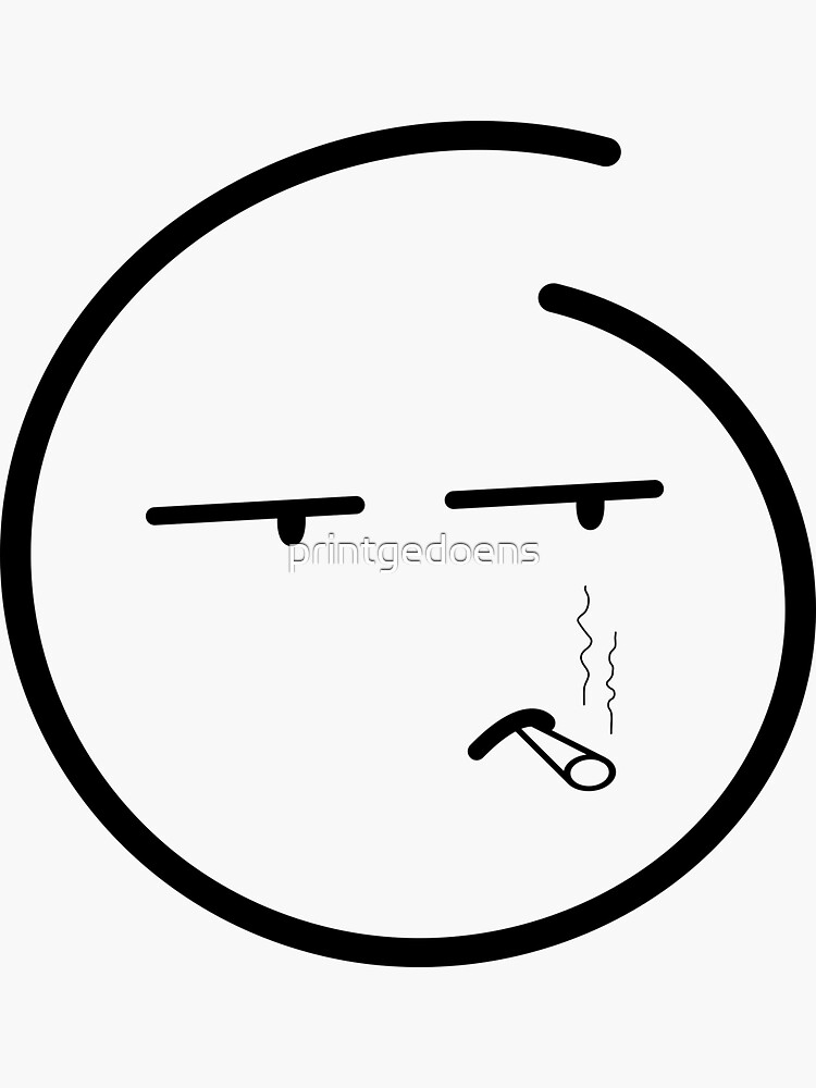 "smiley - smoking" Sticker by printgedoens | Redbubble