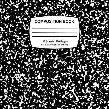 "Composition Notebook Pattern with Composition Book Label" Sticker for ...