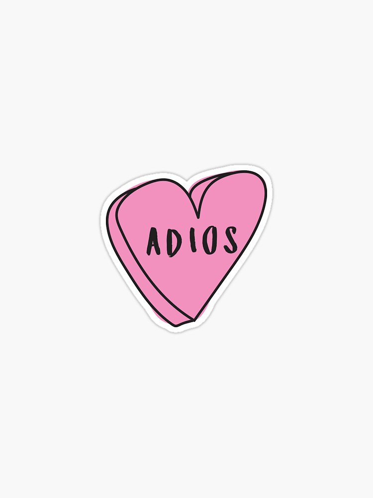 "Adios Pink Heart Sticker " Sticker by MoonmistSparrow | Redbubble
