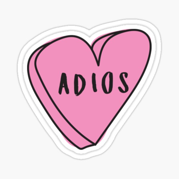 "Adios Pink Heart Sticker " Sticker by MoonmistSparrow | Redbubble