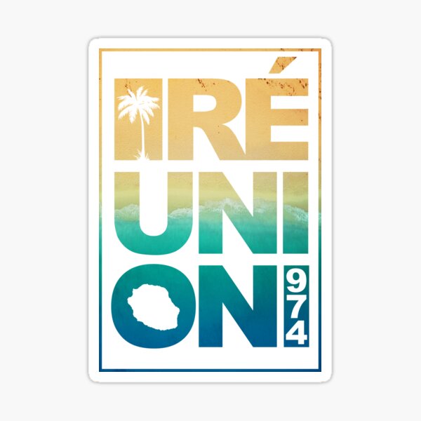 "REUNION Island 974 - Beach" Sticker for Sale by pandafactory | Redbubble