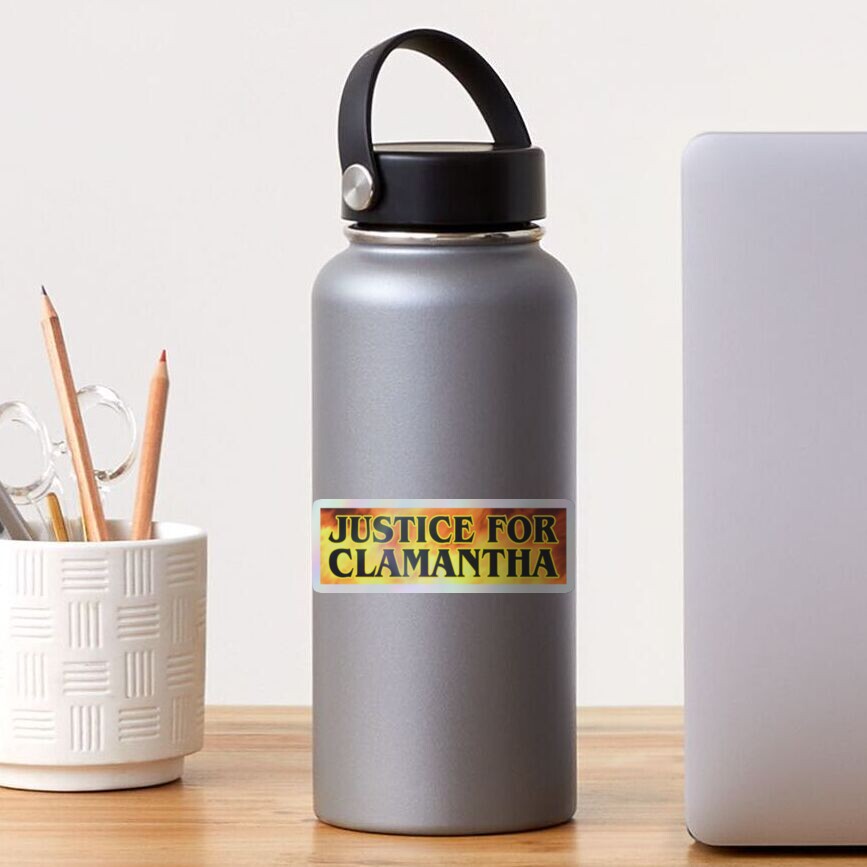 "Justice for Clamantha Banner" Sticker for Sale by Thomas Doyle | Redbubble