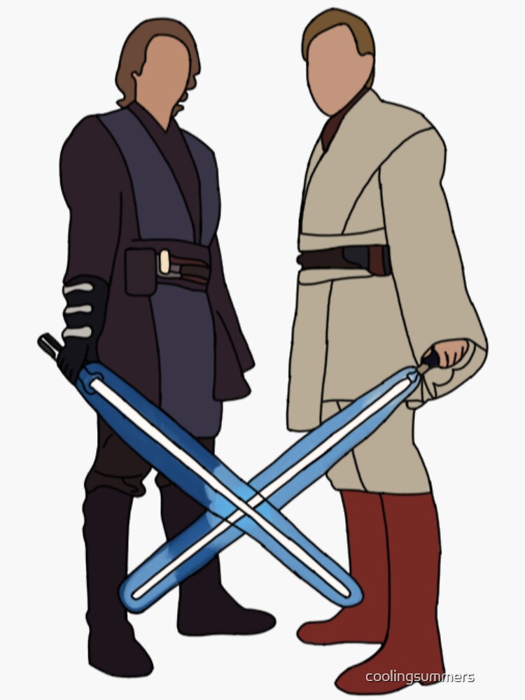 "Anakin & Obi-Wan" Sticker for Sale by coolingsummers | Redbubble