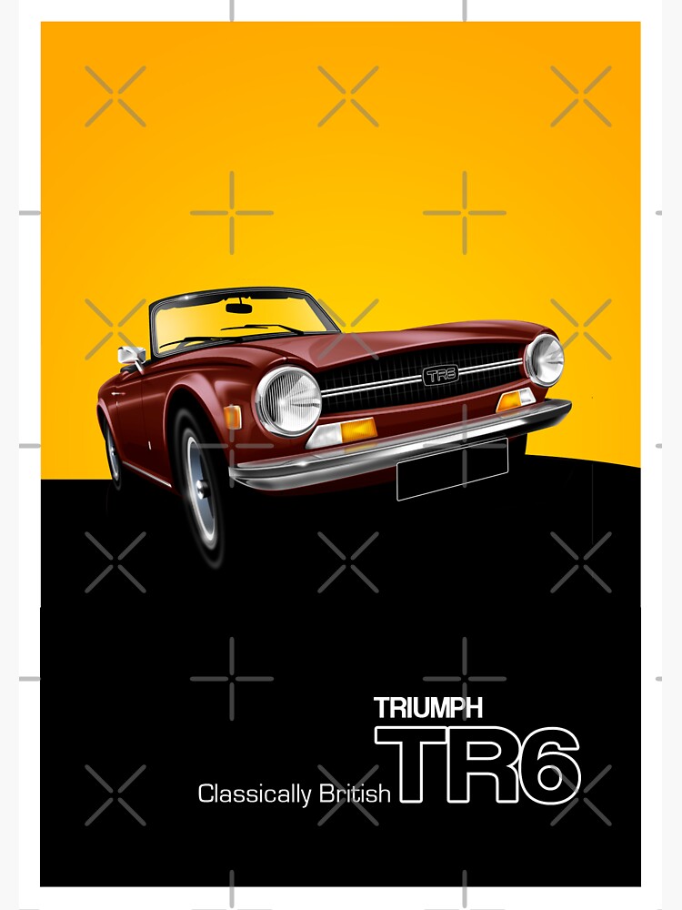 "Triumph TR6 Classic Car Advert" Sticker for Sale by RJWautographics ...
