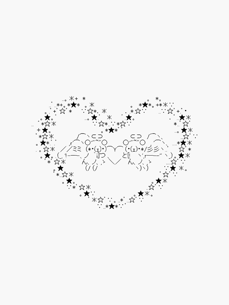 "ascii bear angels" Sticker for Sale by batwinqs | Redbubble