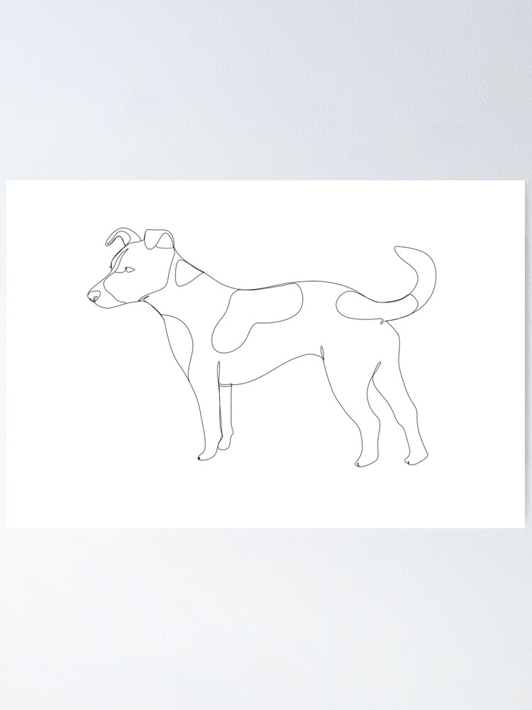 "Jack Russell . Single Line Drawing" Poster for Sale by primapixie ...