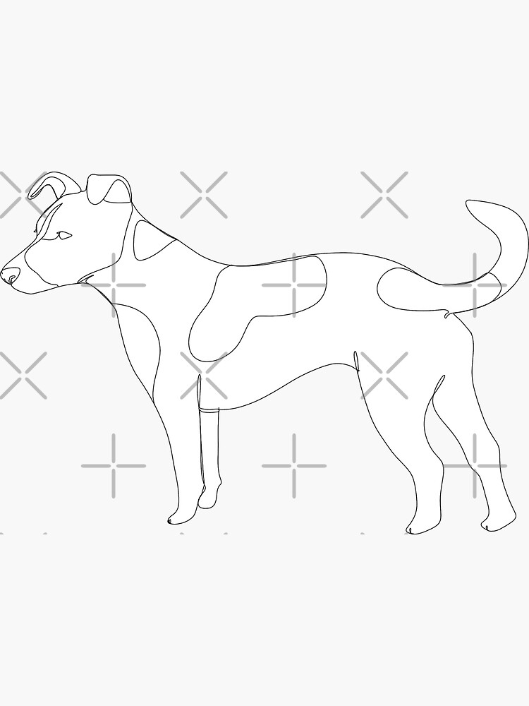 "Jack Russell . Single Line Drawing" Sticker for Sale by primapixie ...