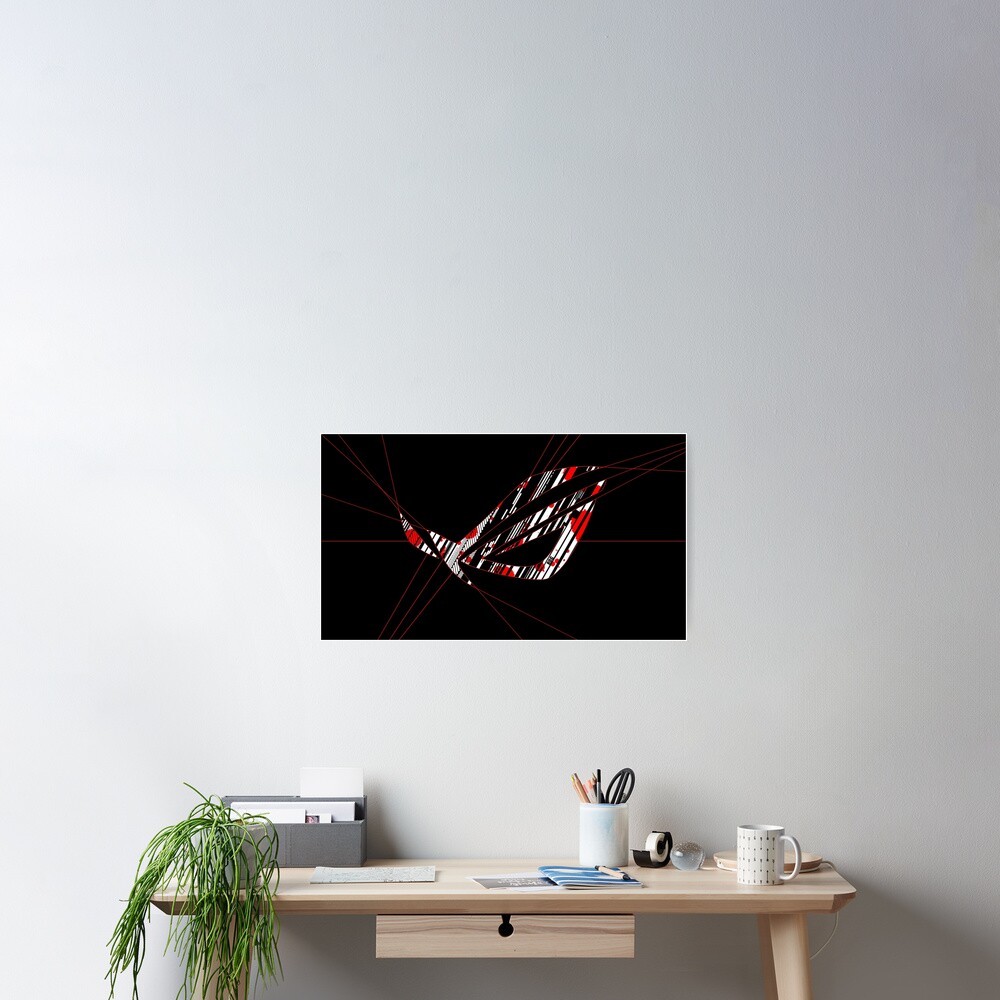 "Asus Rog White and Red" Poster for Sale by ArtxcL | Redbubble