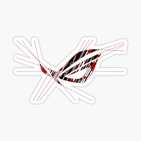 "Asus Rog White and Red" Sticker for Sale by ArtxcL | Redbubble