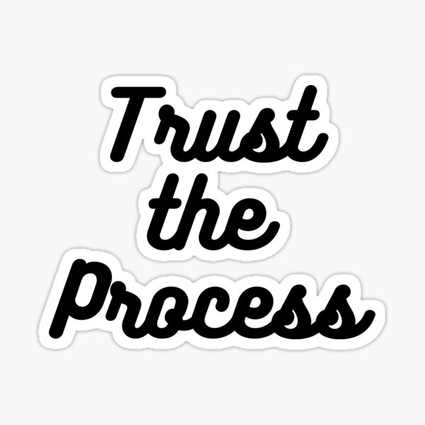 "Trust The Process - Black Bold Text on Transparent Background" Sticker ...