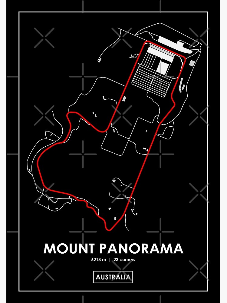 "MOUNT PANORAMA - AUSTRALIA TRACK MAP 2.0 RED" Canvas Print for Sale by ...