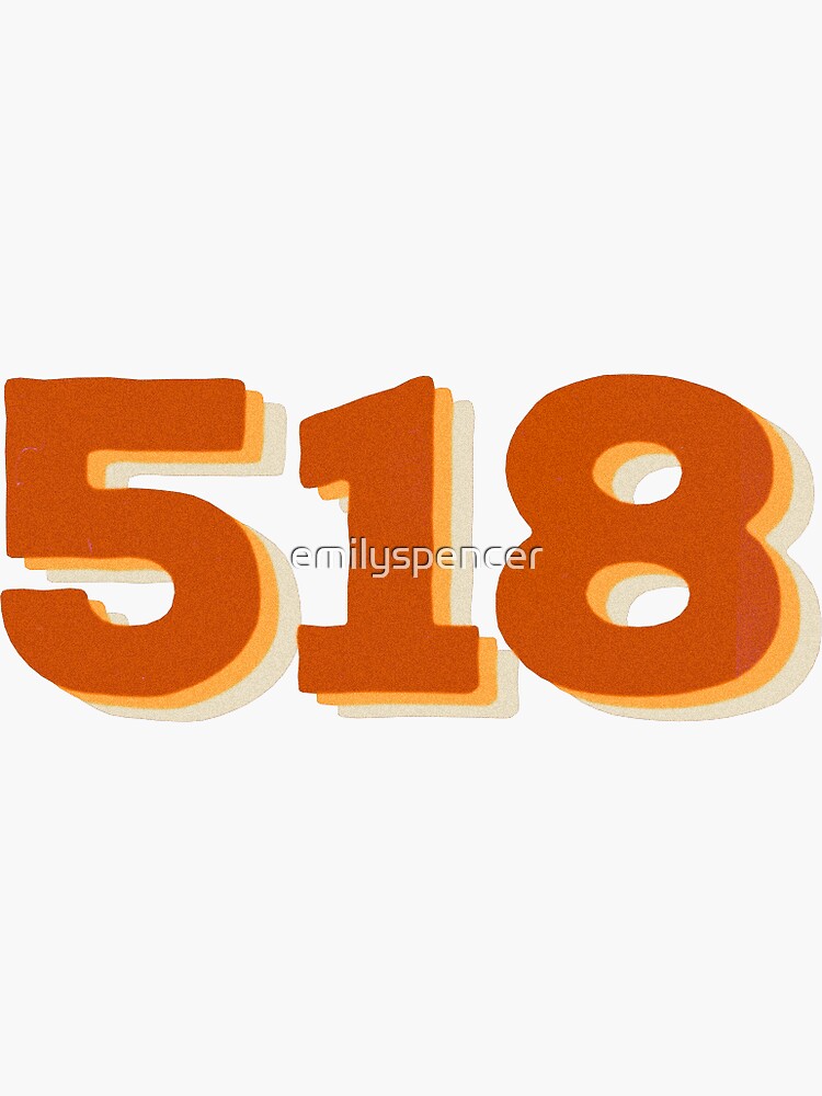 "518 Upstate NY Area Code Sticker" Sticker for Sale by emilyspencer ...