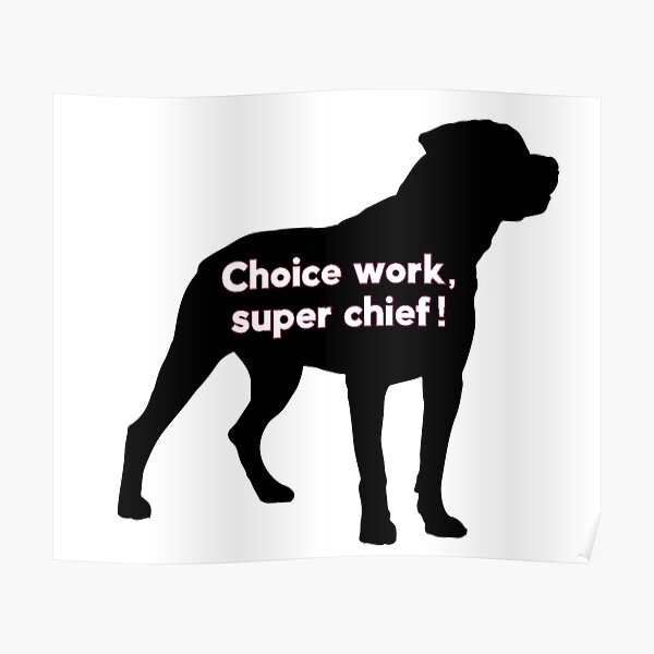"Choice work, super chief " Poster for Sale by PincGeneral | Redbubble