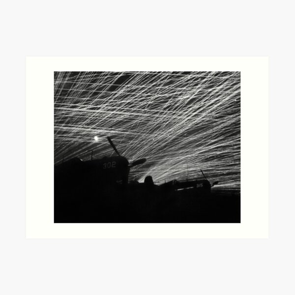 "Anti-Aircraft Fire Over Yontan Airfield - WW2 Okinawa 1945" Art Print ...
