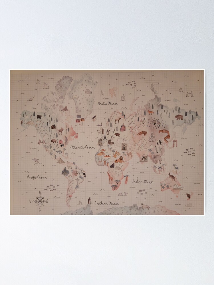 "Vintage Ocean Map " Poster by Msgiamaria | Redbubble