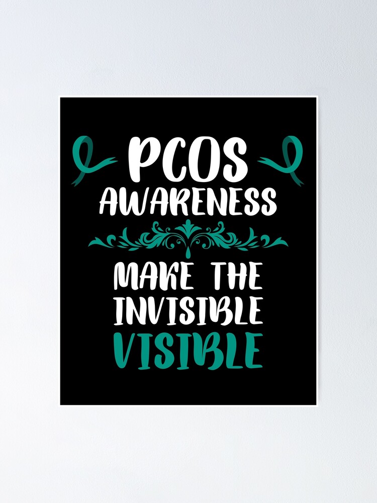 "PCOS Awareness - Teal Blue Ribbon - Make the Invisible Visible - PCOS ...