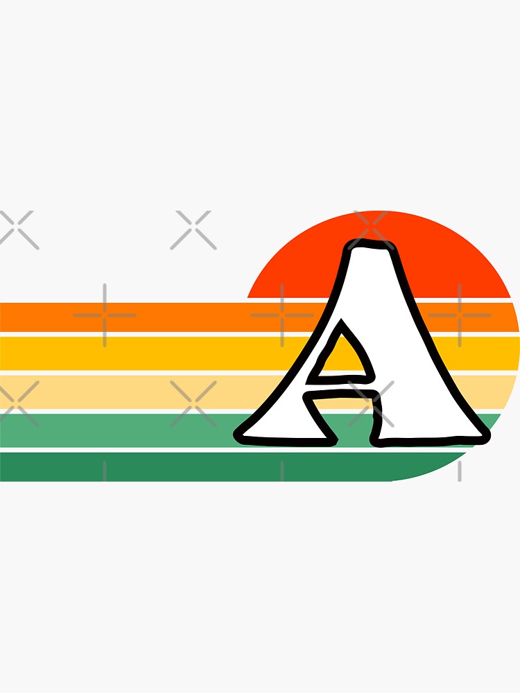 "Retro Sunset Letter A" Sticker for Sale by thecoolbean | Redbubble