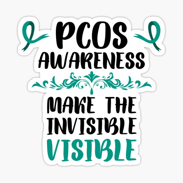 "PCOS Awareness - Teal Blue Ribbon - Make the Invisible Visible - PCOS ...