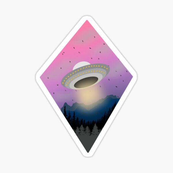 "Alien UFO Beam Me Up" Sticker for Sale by D-JDesigns | Redbubble