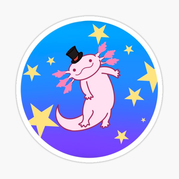 "Fancy Axolotl " Sticker by JanelleChung | Redbubble