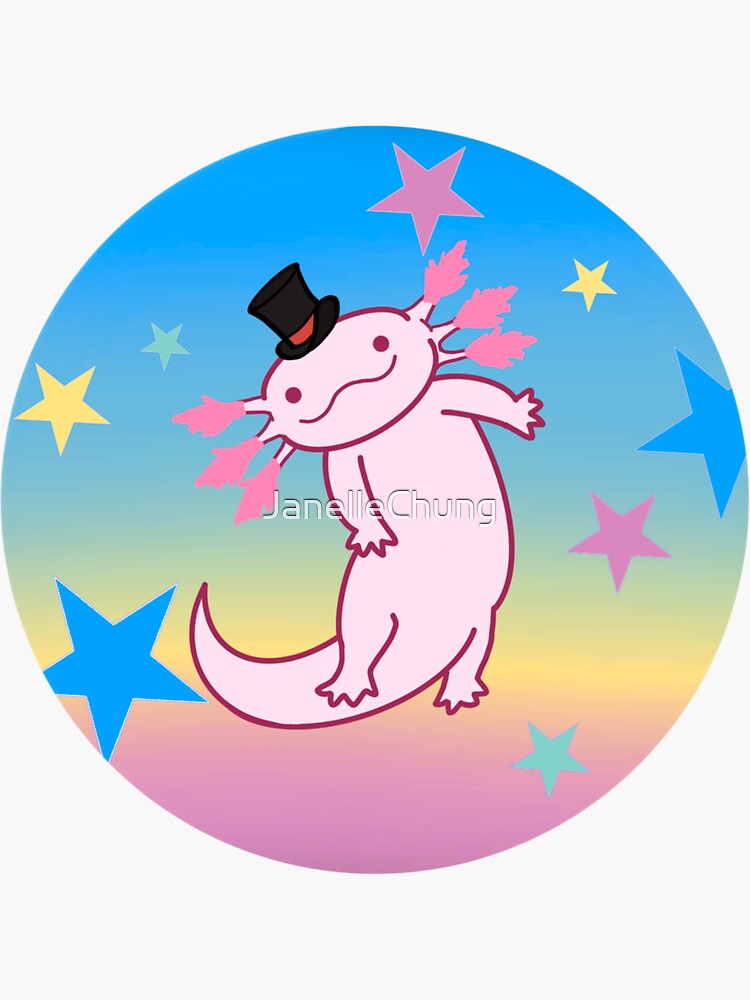 "Rainbow Fancy Axolotl " Sticker for Sale by JanelleChung | Redbubble