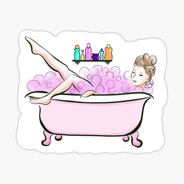 "Bubbly Bubble Bath" Sticker for Sale by MamaODea | Redbubble