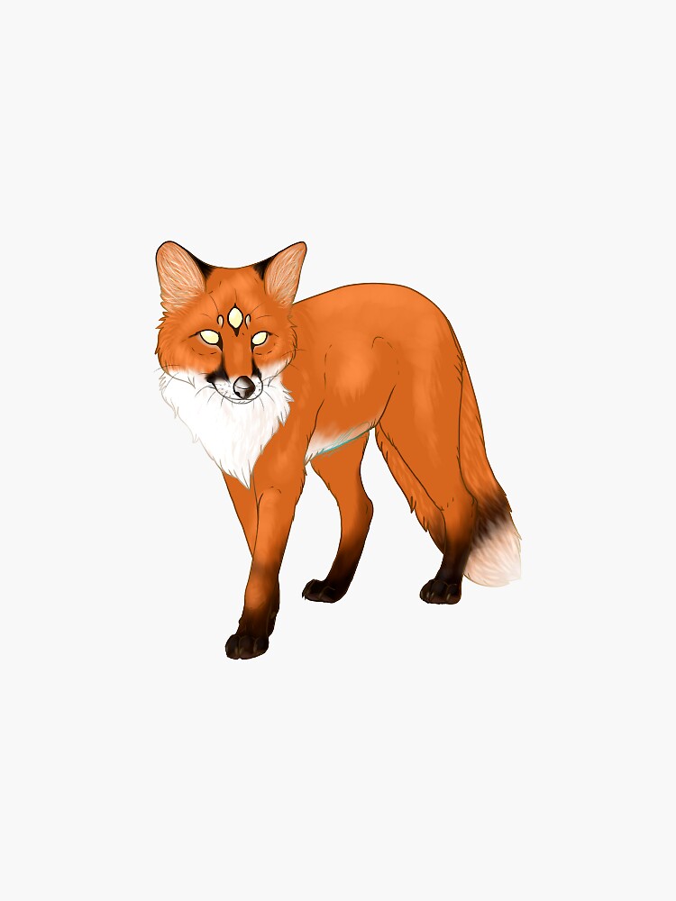 "Three Eyed Fox" Sticker for Sale by Yeet-Designs | Redbubble