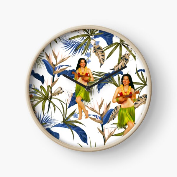 "Hawaiian Hula Girl" Clock for Sale by MarcSabuncu | Redbubble
