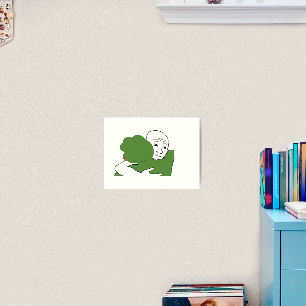 "Wojak Pepe Hug meme" Art Print for Sale by 1Zaners | Redbubble