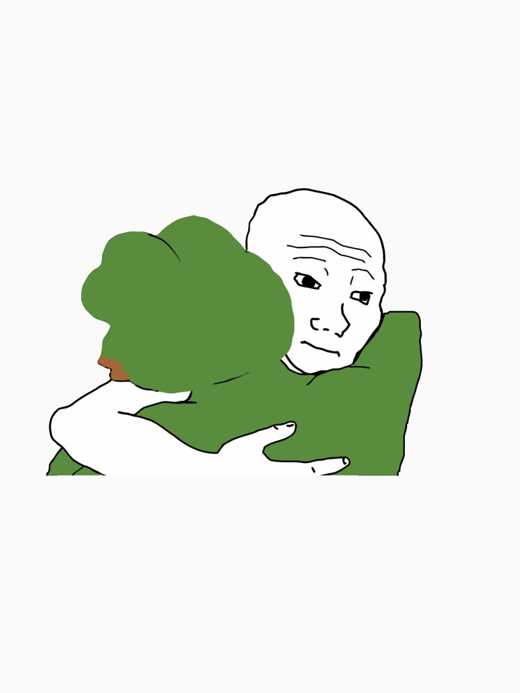 "Wojak Pepe Hug meme" T-shirt for Sale by 1Zaners | Redbubble | wojak t ...