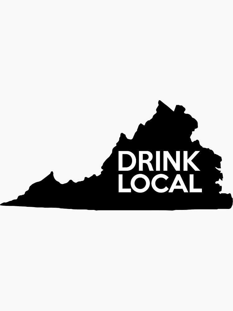"Virginia Drink Local VA" Sticker for Sale by mindofstate | Redbubble