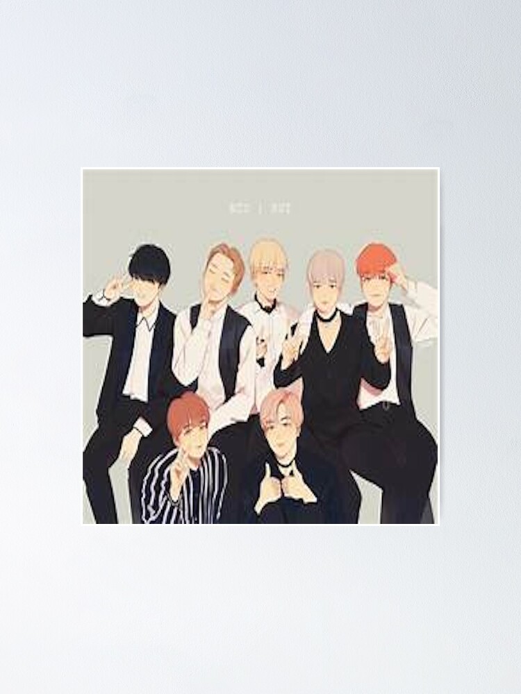 "Bts Kpop cartoon print gift for Kpop fan" Poster by irleenk001 | Redbubble