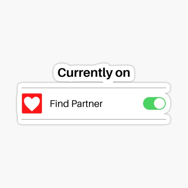 "Find Partner" Sticker for Sale by RedEyeDemon | Redbubble