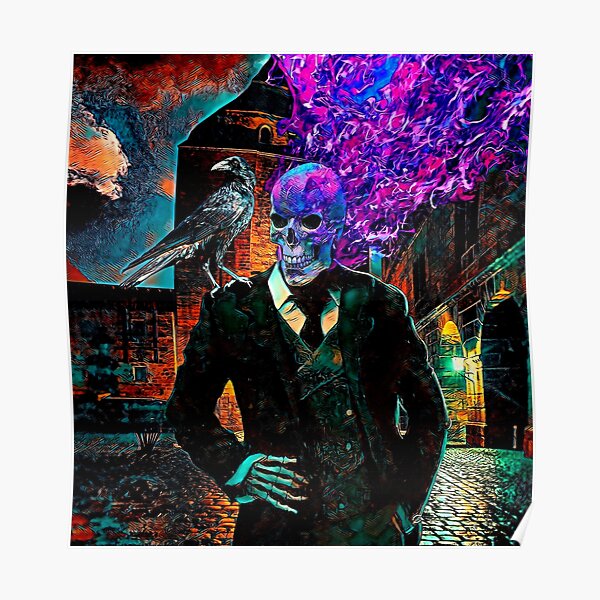 "Undead in a tuxedo with a burning head" Poster for Sale by Revier ...