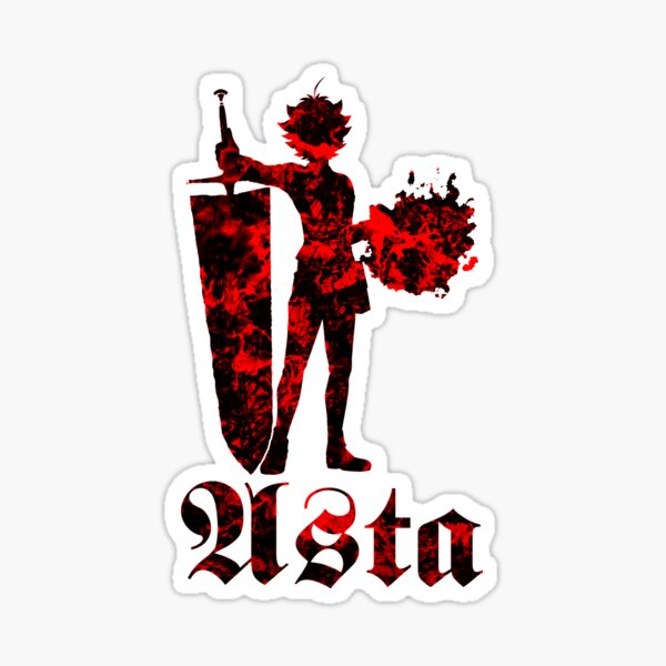 "Asta - Black Clover" Sticker for Sale by BlueFTW- | Redbubble