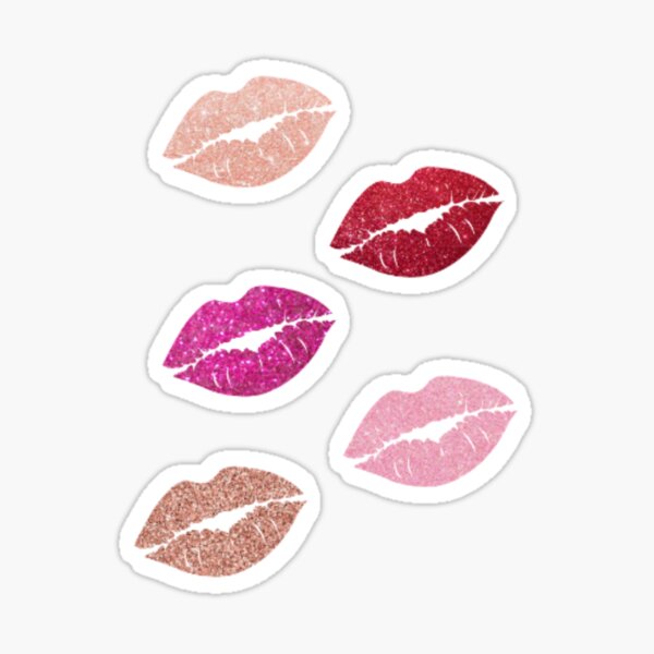 "Traditional Faux Glitter Lips Pack" Sticker for Sale by Felicity-K ...