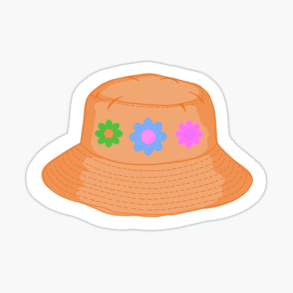 "Flower bucket hat" Sticker for Sale by mikaelasheath | Redbubble