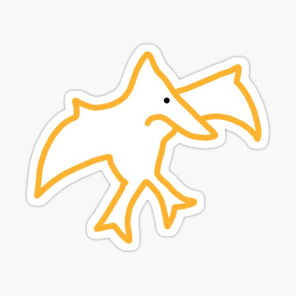 "orange Pterodactyl" Sticker for Sale by stickersbyylexx | Redbubble