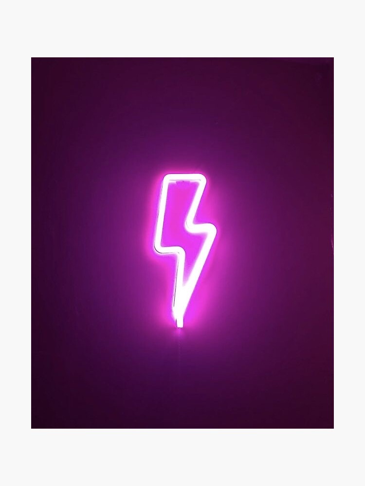 Pegatina «letrero de neón de rayo rosa» de kboone564 | Redbubble