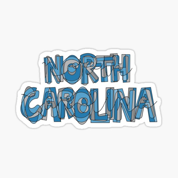 "Blue North Carolina Word Doodle" Sticker for Sale by klaireep | Redbubble