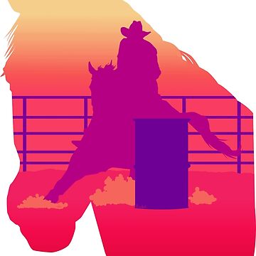 "Barrel Racing Sunset" Sticker for Sale by brumbeh | Redbubble
