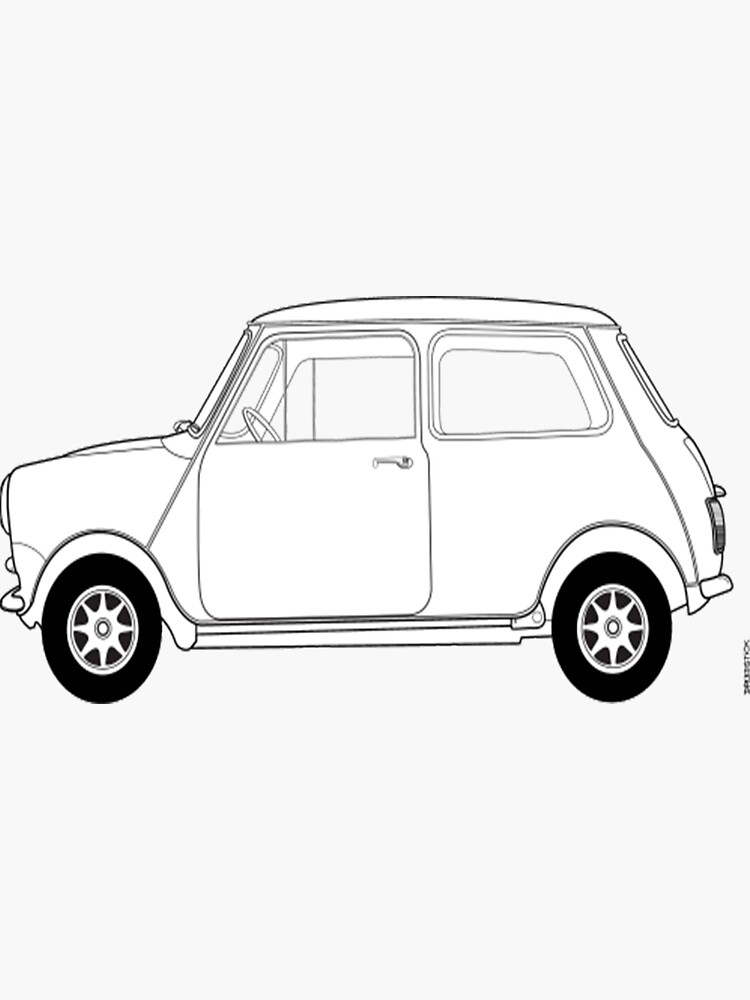 "Mini Morris Mini Cooper" Sticker for Sale by AgelessMoxie | Redbubble
