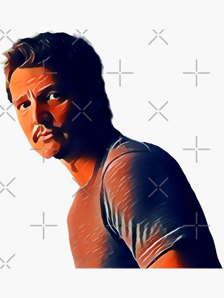 "Pedro Pascal Sunset Look In the Face Painting" Sticker by ecdato ...