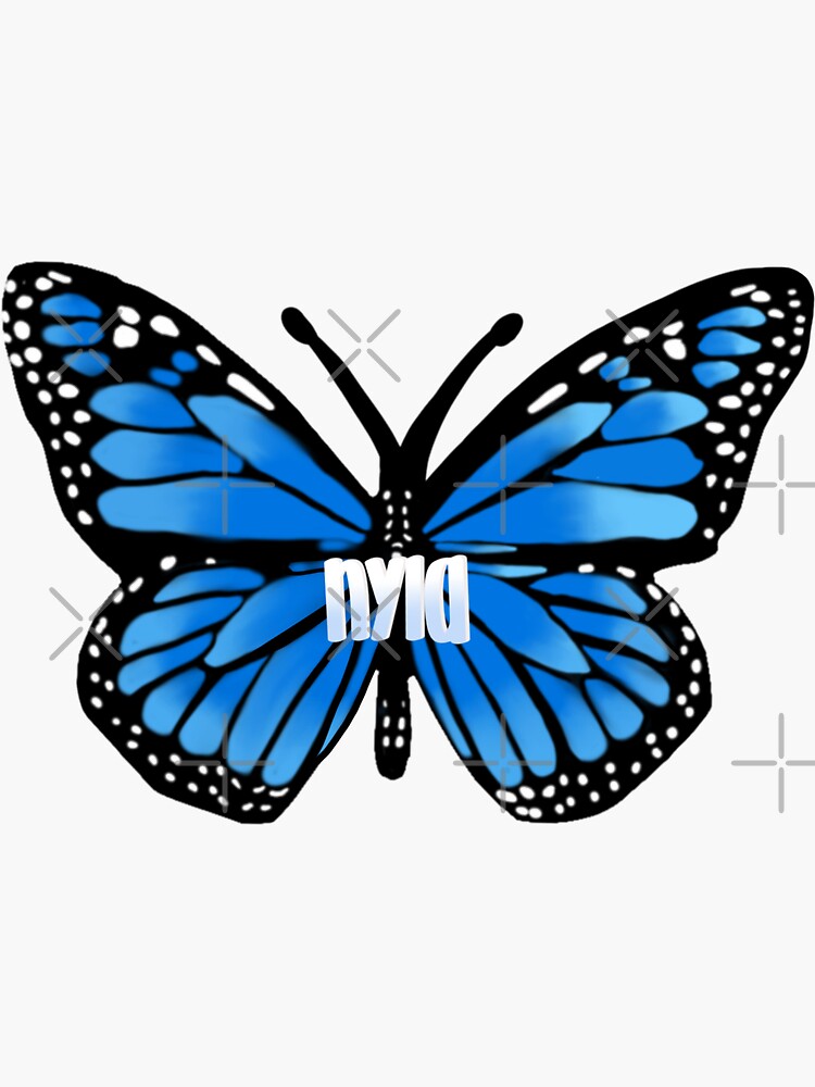 "Nyla blue butterfly " Sticker for Sale by ArtbyAnkitha | Redbubble