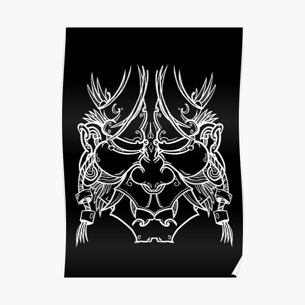 "Oni Mask Neo-Trad" Poster for Sale by StatClothing | Redbubble