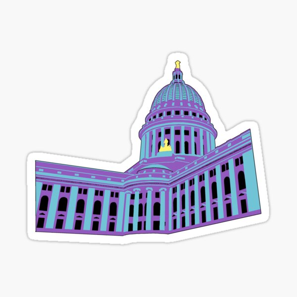 "Wisconsin State Capitol Building Sticker" Sticker for Sale by hjolson ...