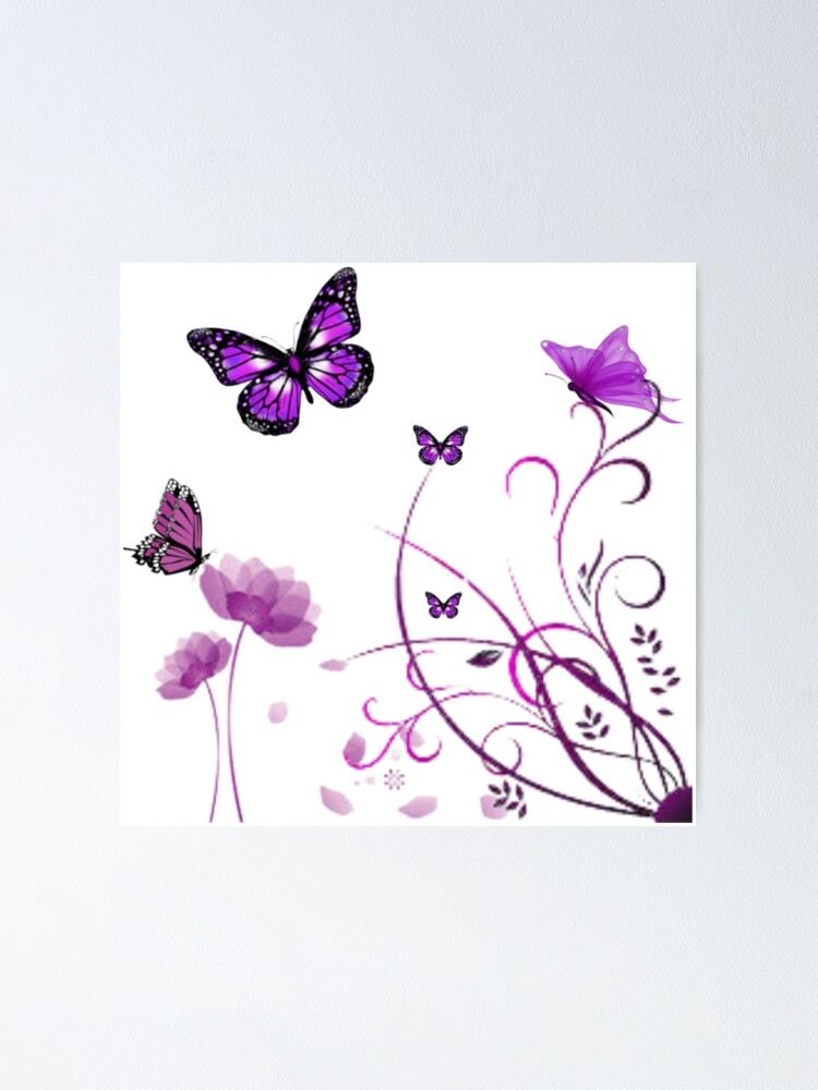 "Purple Butterfly" Poster by PowersLula | Redbubble