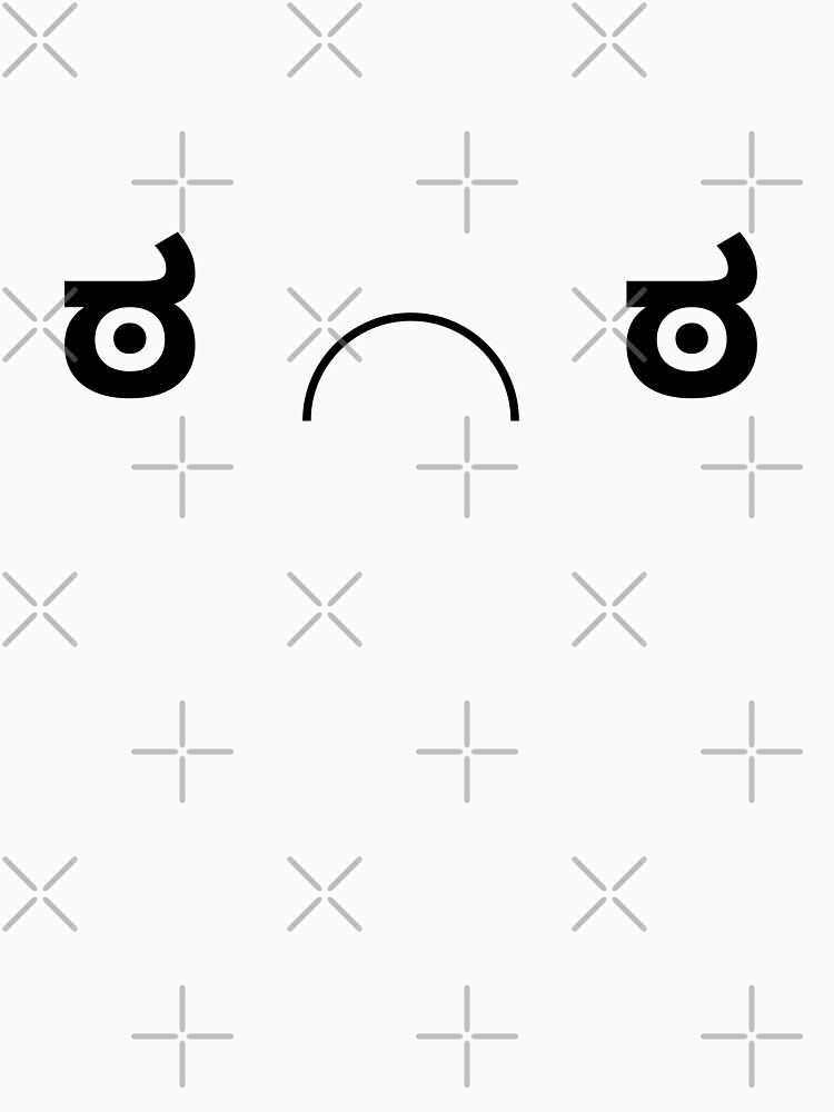 " Japanese Kaomoji emoticon sad, angry ಠ╭╮ಠ " T-shirt for Sale by ...