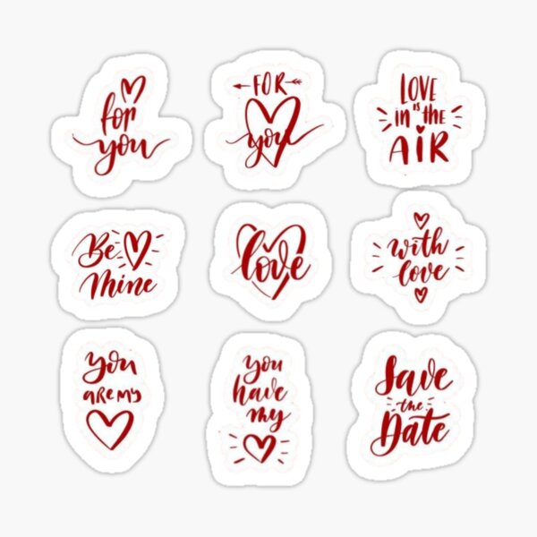 " Love phrases stickers pack" Sticker for Sale by nitatou9 | Redbubble