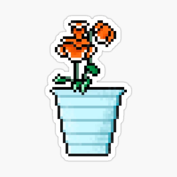 "Pixel art plant flower " Sticker for Sale by strart1 | Redbubble